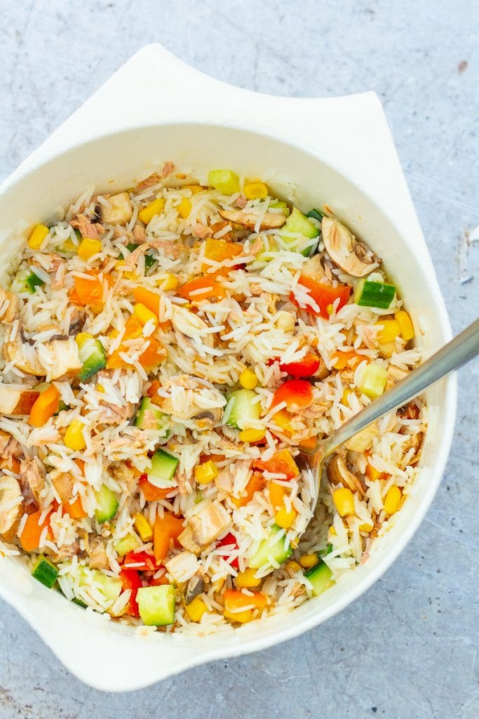 Easy Tuna Rice Salad - Easy Peasy Foodie