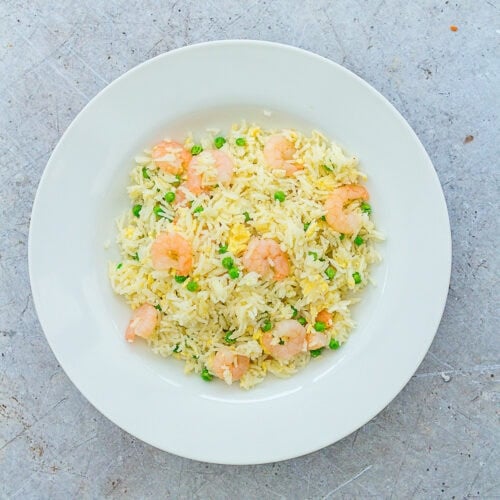 Egg Fried Rice with Prawns and Peas - Easy Peasy Foodie
