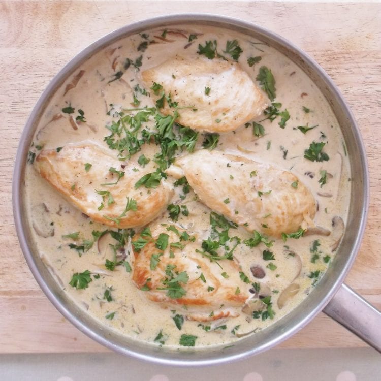 Chicken in a Creamy Mushroom Sauce - Easy Peasy Foodie