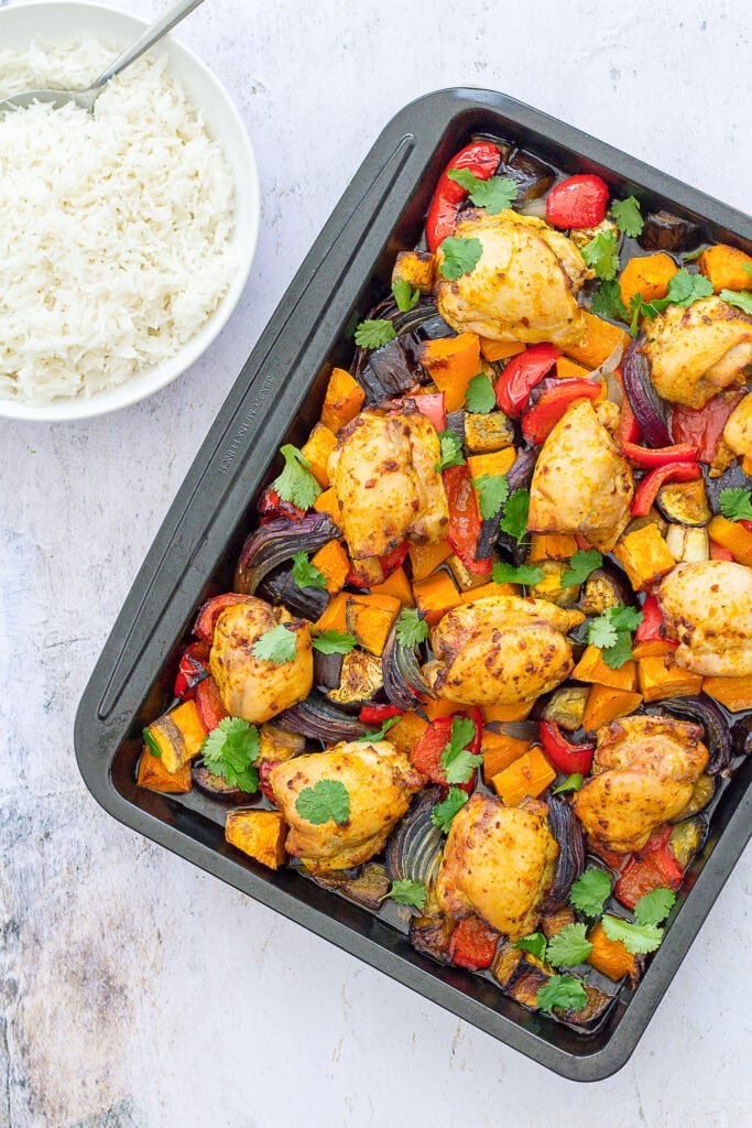 Easy Thai Red Chicken Traybake - Easy Peasy Foodie