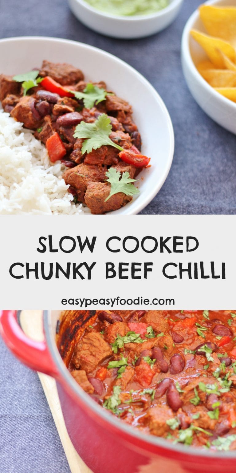 Slow Cooked Chunky Beef Chilli - Easy Peasy Foodie