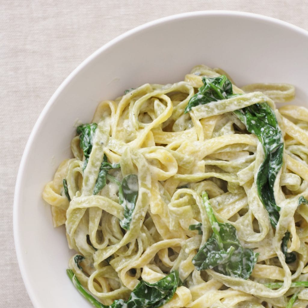 Gargano Pasta with Spinach and Blue Cheese Sauce - Easy Peasy Foodie