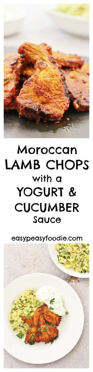 Moroccan Lamb Chops with Yogurt and Cucumber Sauce - Easy Peasy Foodie