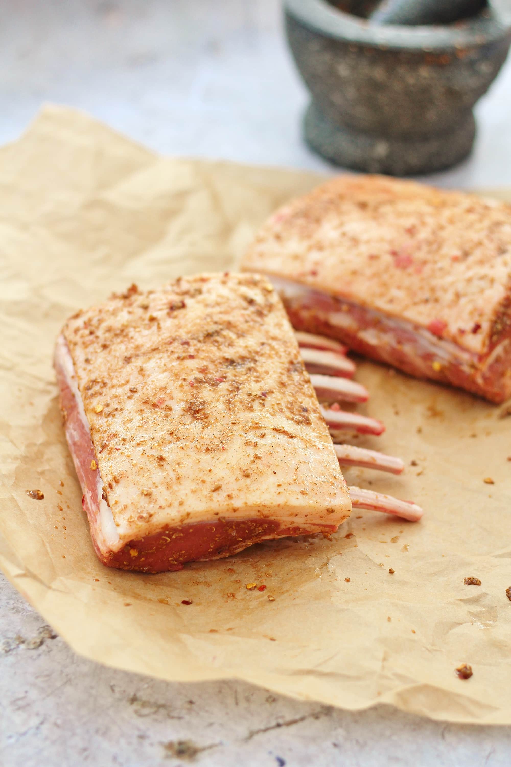 Spiced Rack of Lamb with Honey Roasted Root Vegetables - Easy Peasy Foodie