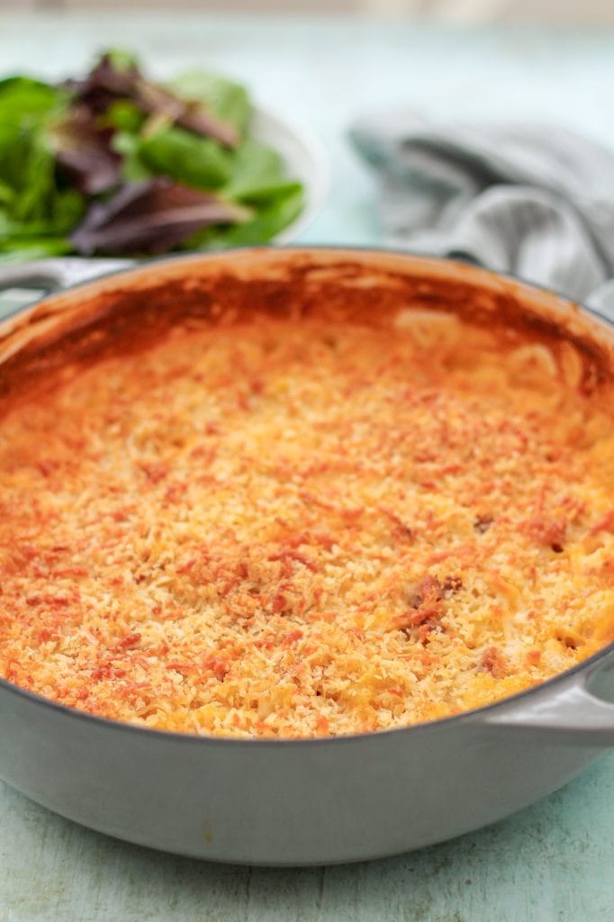 Spanish Style Macaroni Cheese with Chorizo and Manchego - Easy Peasy Foodie
