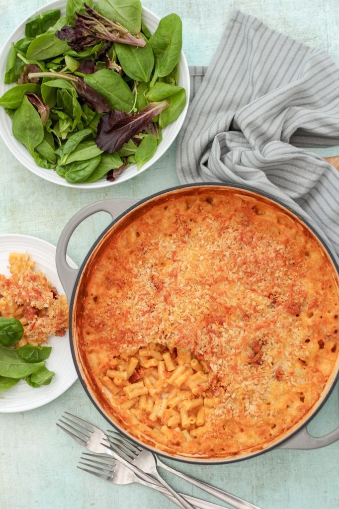 Spanish Style Macaroni Cheese with Chorizo and Manchego - Easy Peasy Foodie