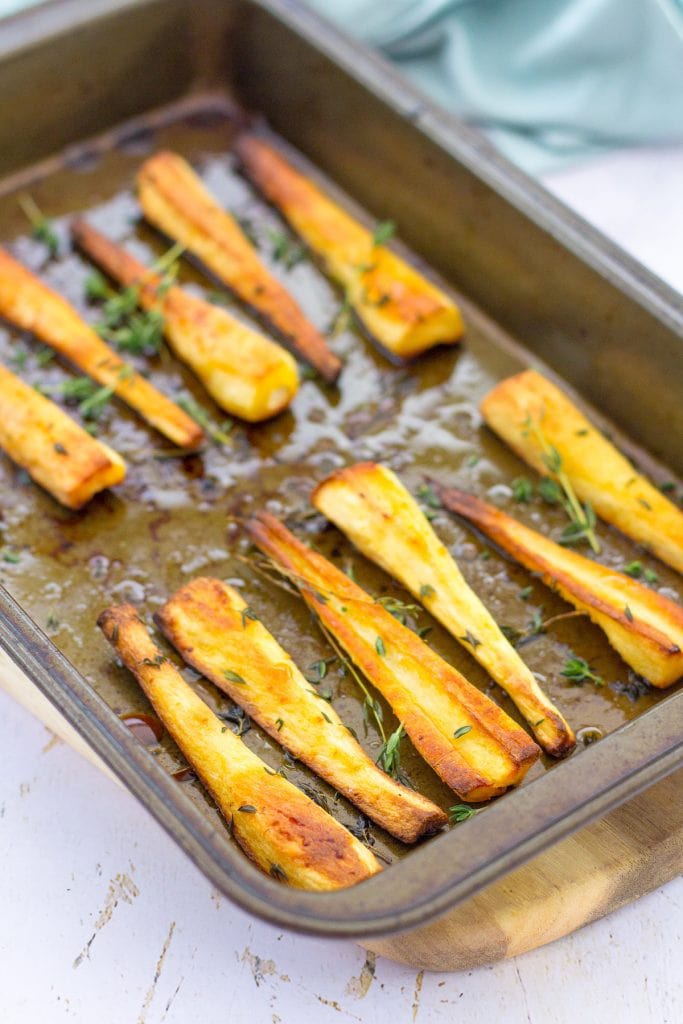 Roast Parsnips with Honey and Thyme - Easy Peasy Foodie