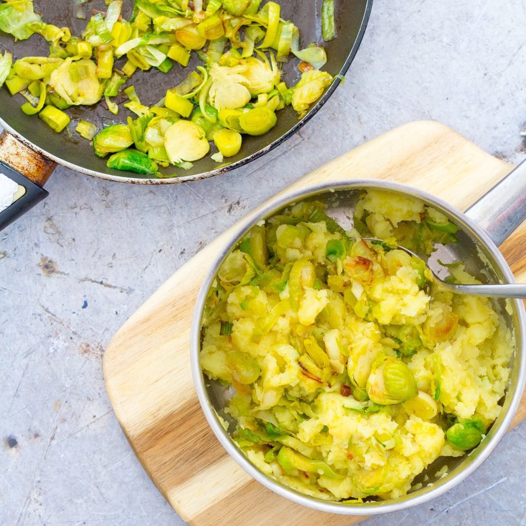 Sprout and Leek Colcannon - Easy Peasy Foodie