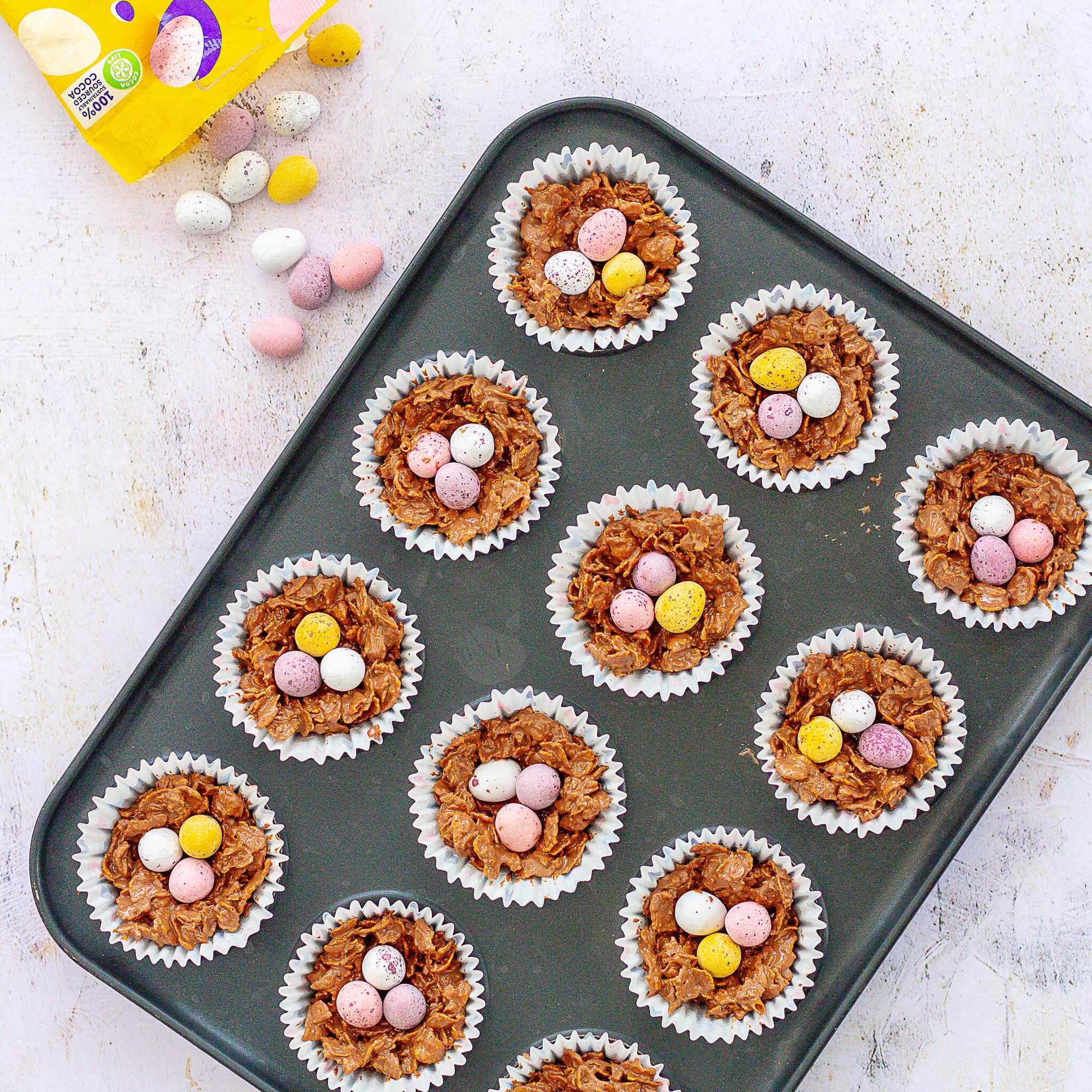 Easter Chocolate Cornflake Cakes (only 3 ingredients!) - Easy Peasy Foodie