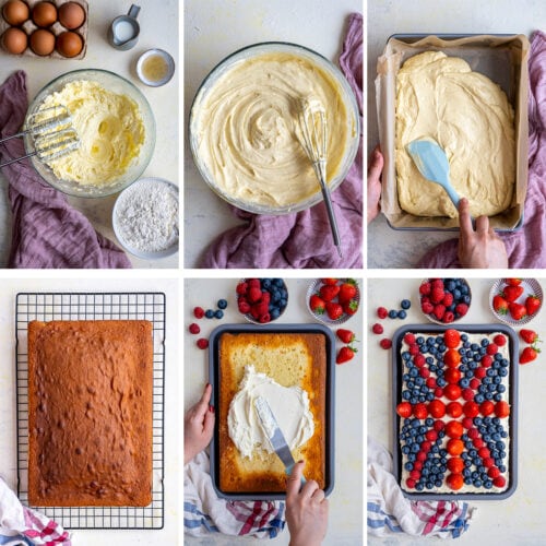 Union Jack Traybake Cake - Easy Peasy Foodie