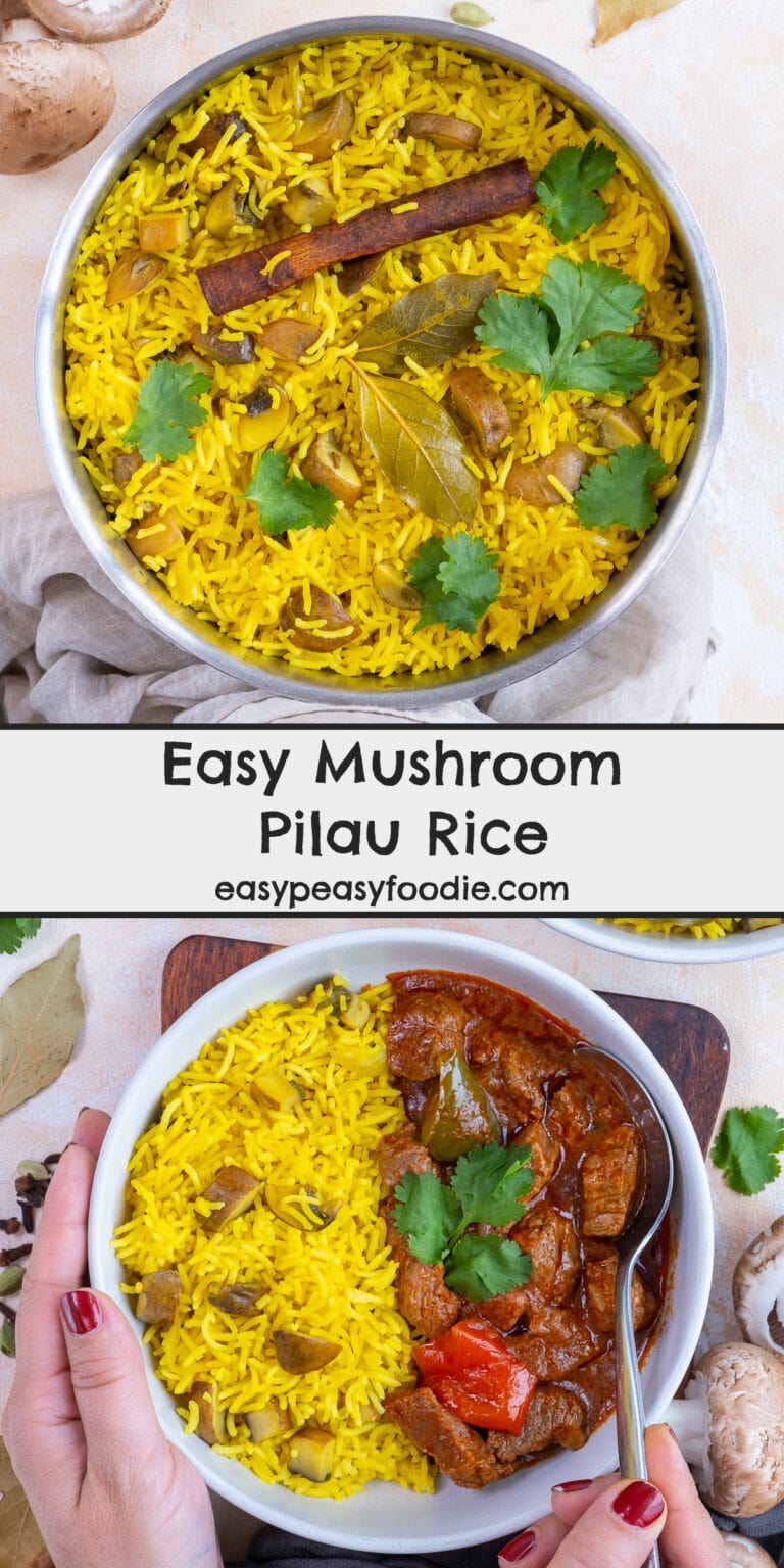 Easy Mushroom Pilau Rice - Easy Peasy Foodie