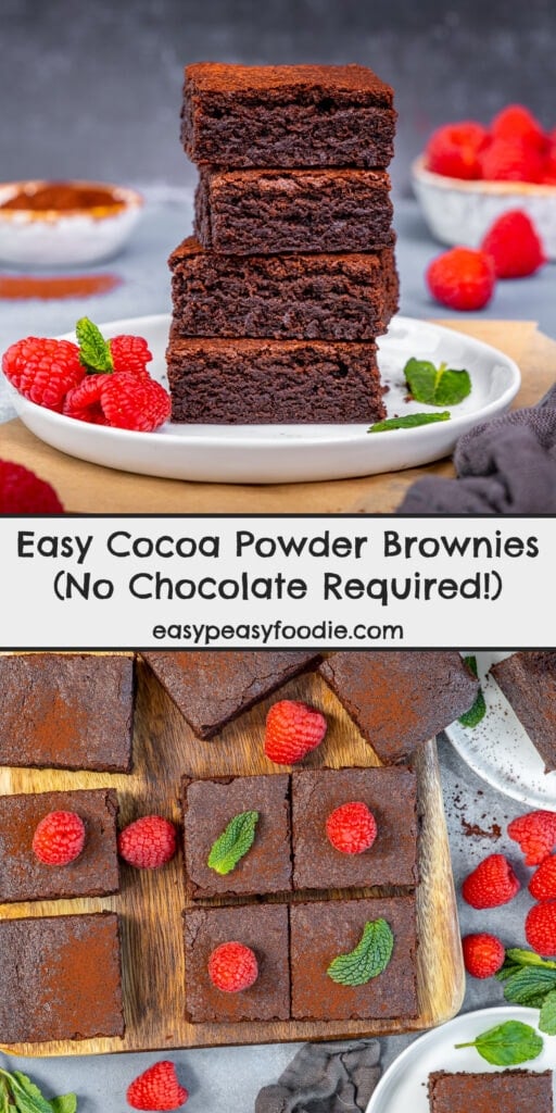 Easy Cocoa Powder Brownies (No Chocolate Required!) - Easy Peasy Foodie