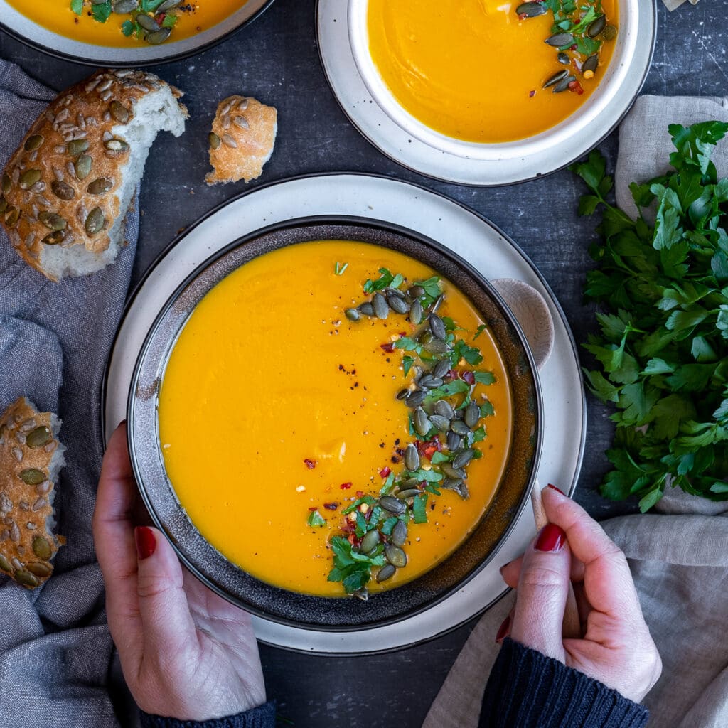 Easy Sweet Potato and Butternut Squash Soup - Easy Peasy Foodie