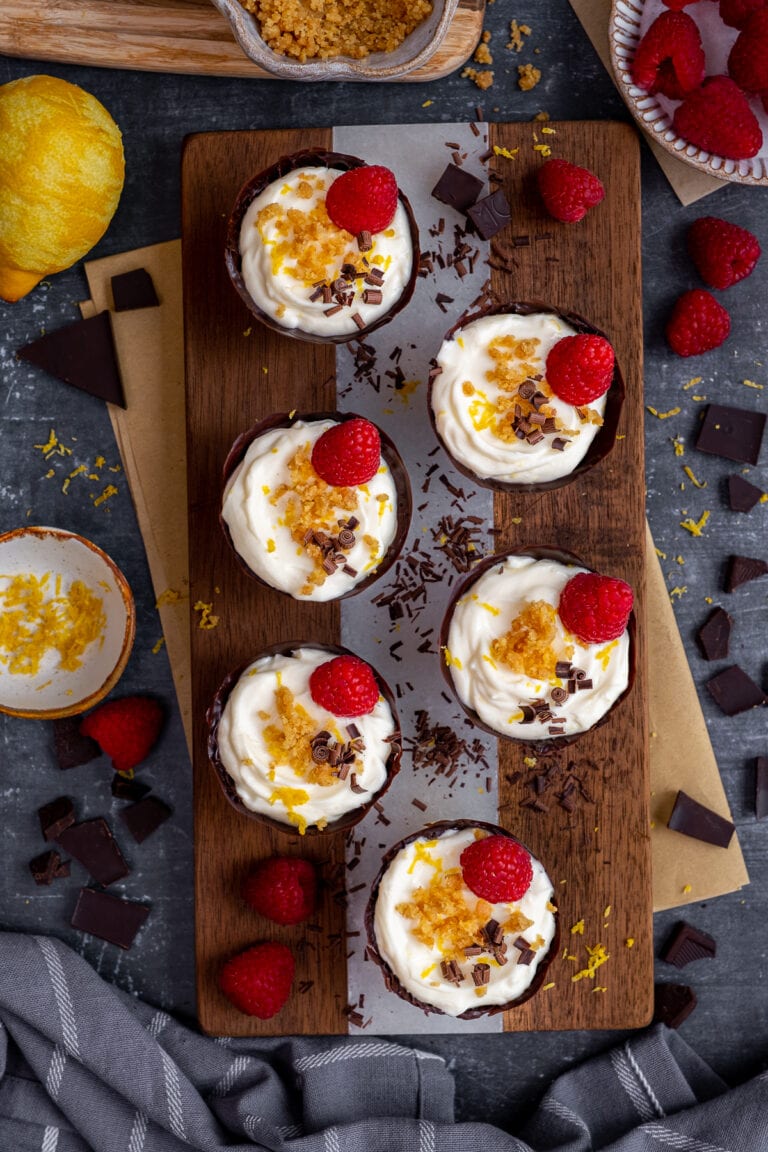 Lemon Cheesecake Chocolate Cups - Easy Peasy Foodie