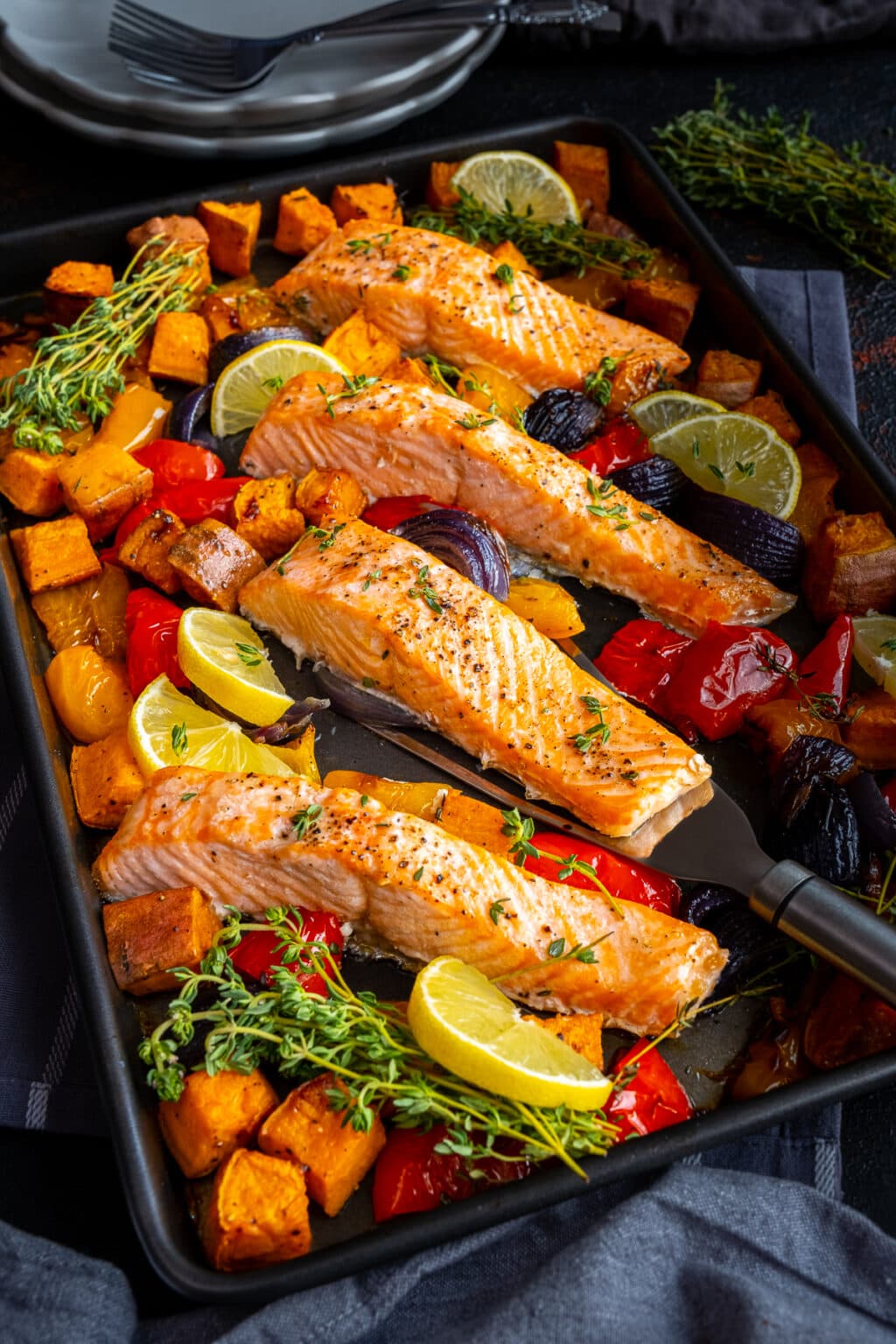 Easy Salmon Traybake - Easy Peasy Foodie