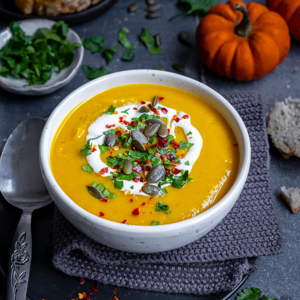 Spicy Pumpkin Soup Vegan Easy Peasy Foodie