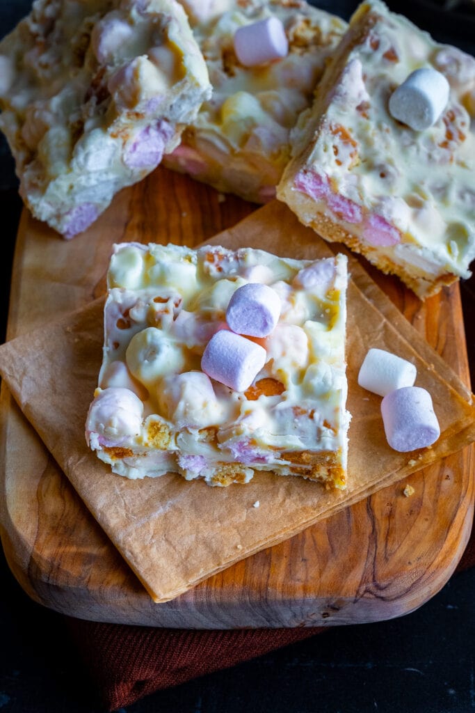 Easy White Chocolate Rocky Road (Only 3 Ingredients!) - Easy Peasy Foodie