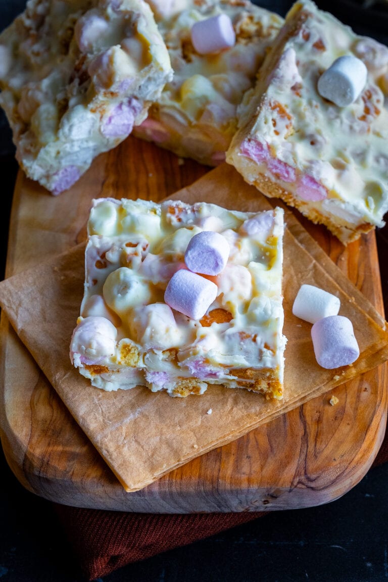 Easy White Chocolate Rocky Road (Only 3 Ingredients!) - Easy Peasy Foodie