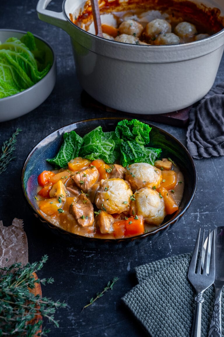 Traditional Beef Stew and Suet Dumplings - Easy Peasy Foodie
