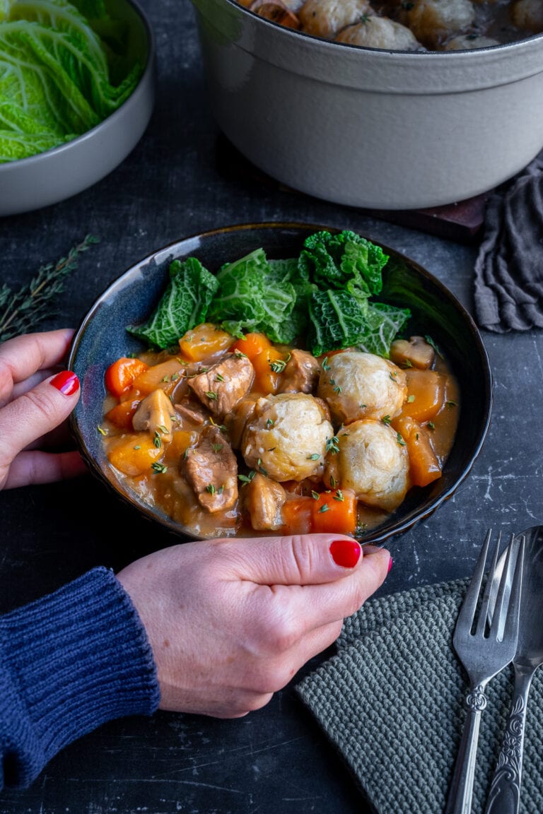 Traditional Beef Stew and Suet Dumplings - Easy Peasy Foodie