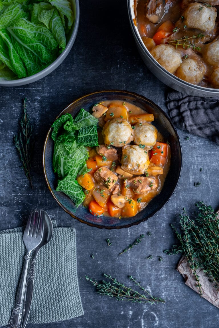 Traditional Beef Stew and Suet Dumplings - Easy Peasy Foodie