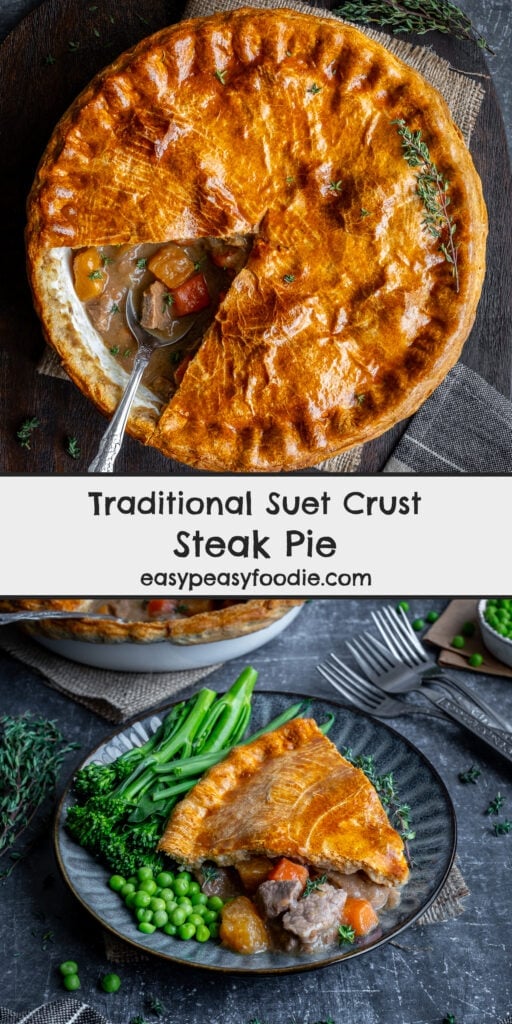 Traditional Suet Crust Steak Pie - Easy Peasy Foodie