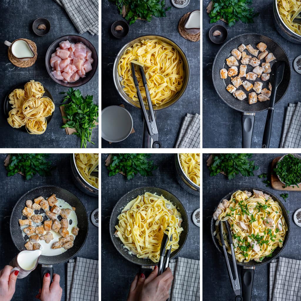 Creamy Chicken Tagliatelle - Easy Peasy Foodie