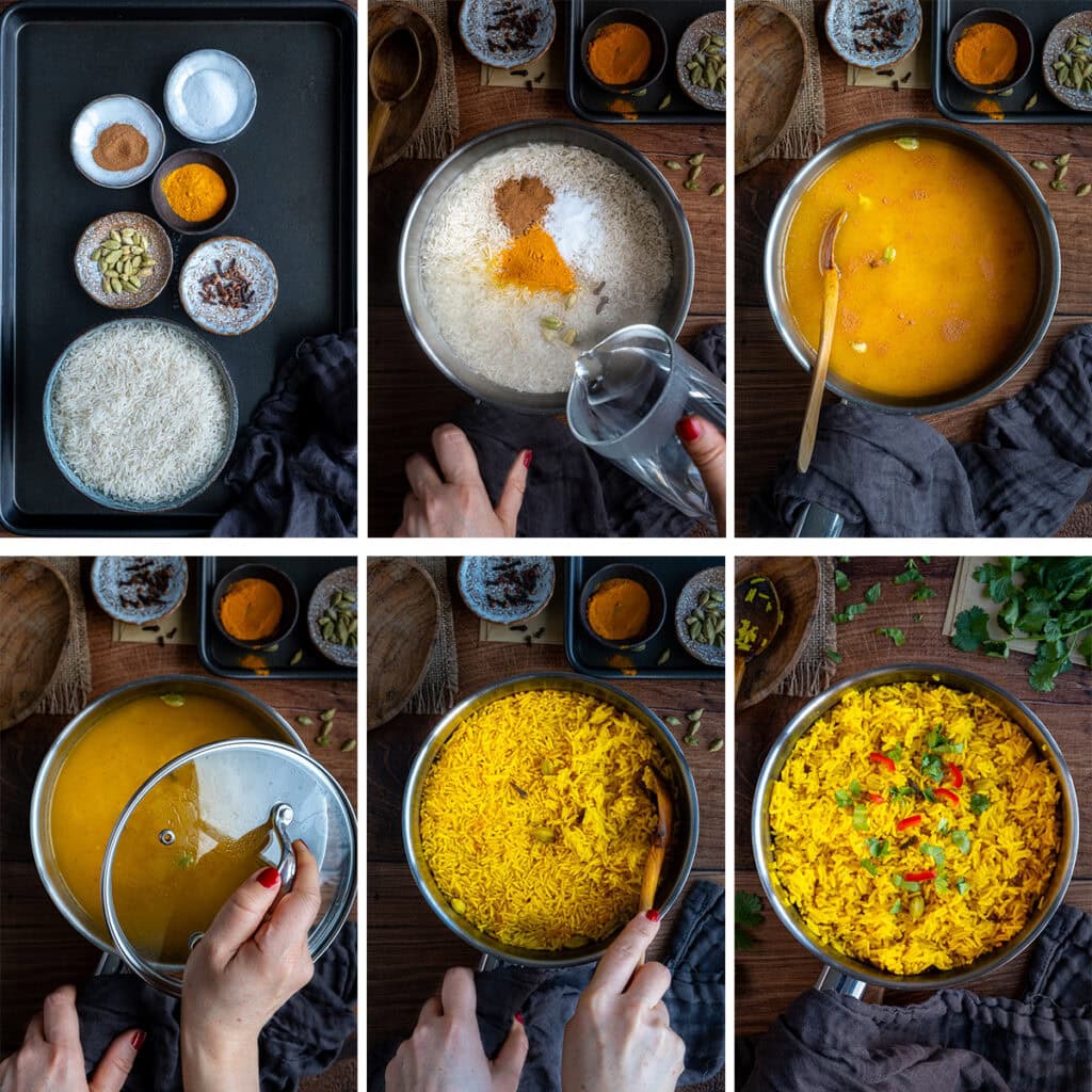 Easy Indian-style Yellow Rice (Turmeric Rice) - Easy Peasy Foodie