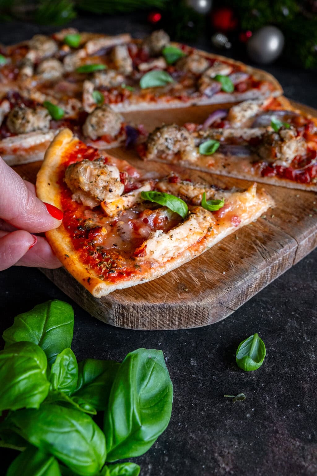 Christmas Pizza - Easy Peasy Foodie