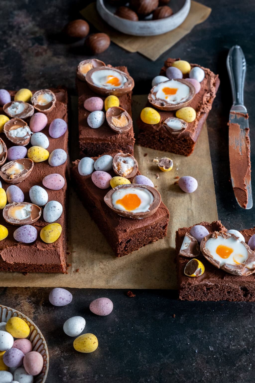 Easter Chocolate Traybake Cake - Easy Peasy Foodie
