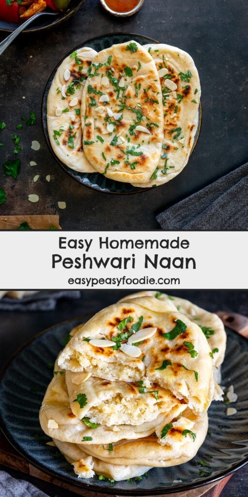 Easy Homemade Peshwari Naan - Easy Peasy Foodie