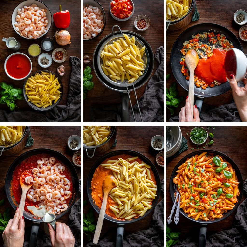 Creamy Prawn Tomato Pasta - Easy Peasy Foodie